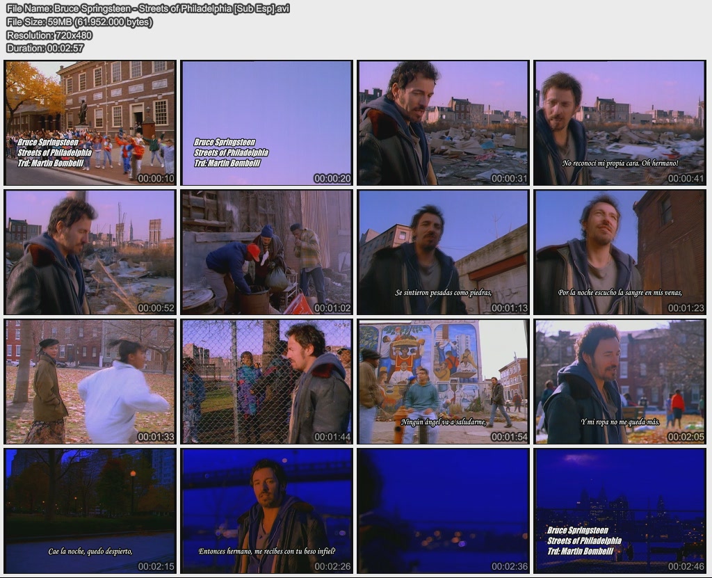 Mis Videos Subtitulados: Bruce Springsteen - Streets of Philadelphia